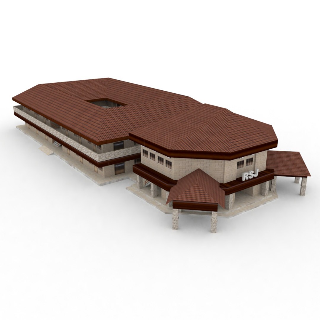 Simple Hospital Building RSJ 3D model - TurboSquid 2027276