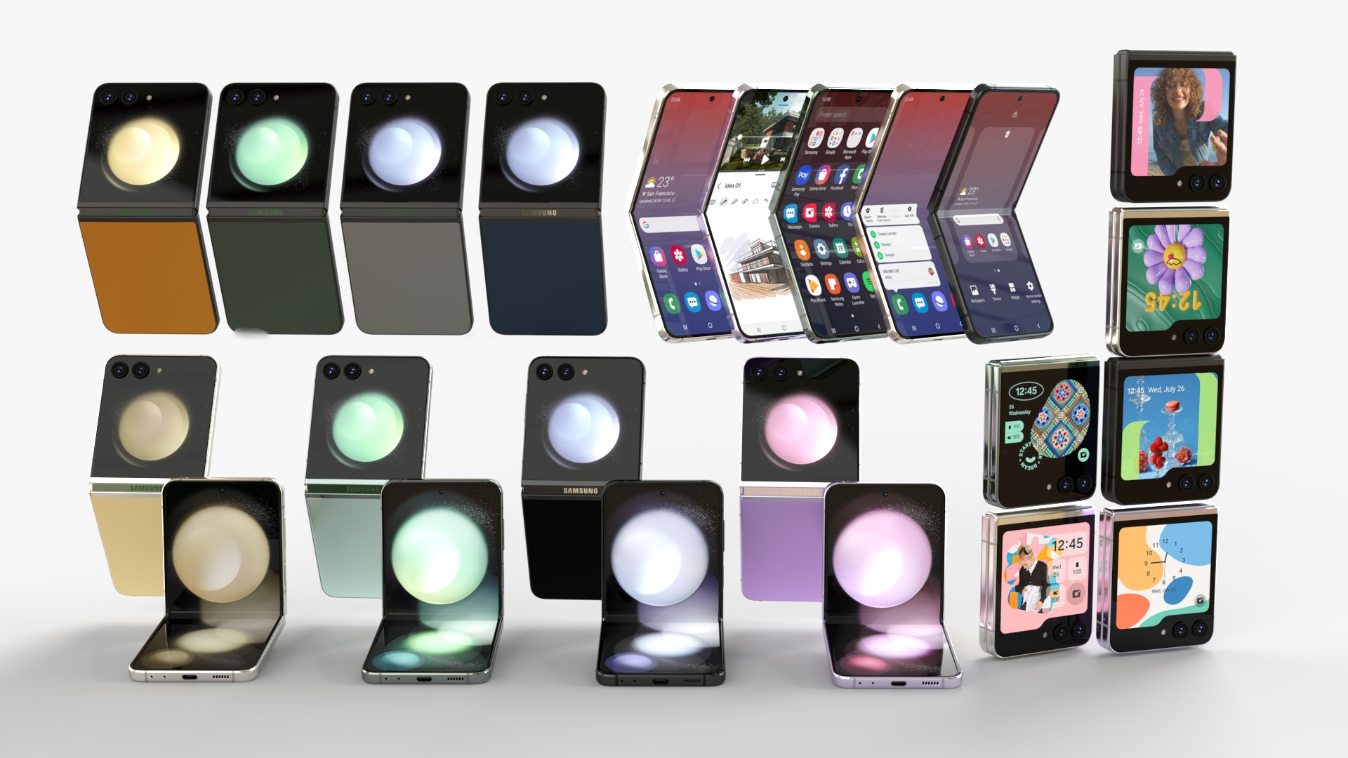 Full Collection Samsung Galaxy Z Flip 5 3D Model - TurboSquid 2104457