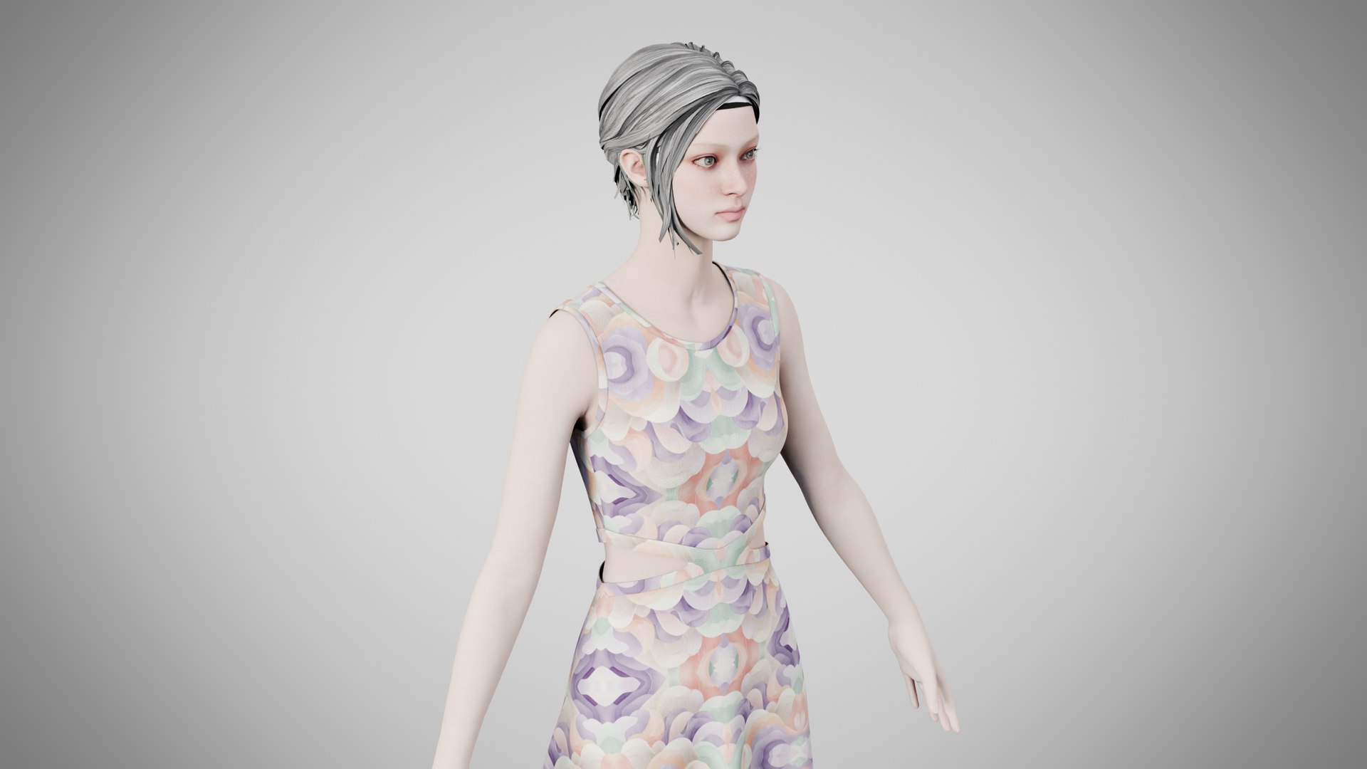Dress 31 Gradient Wave Pattern 3D Model - TurboSquid 2496381