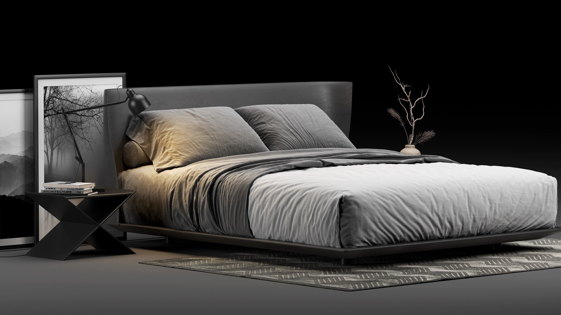 BB Italia Alys Bed Set 3D model - TurboSquid 1864233