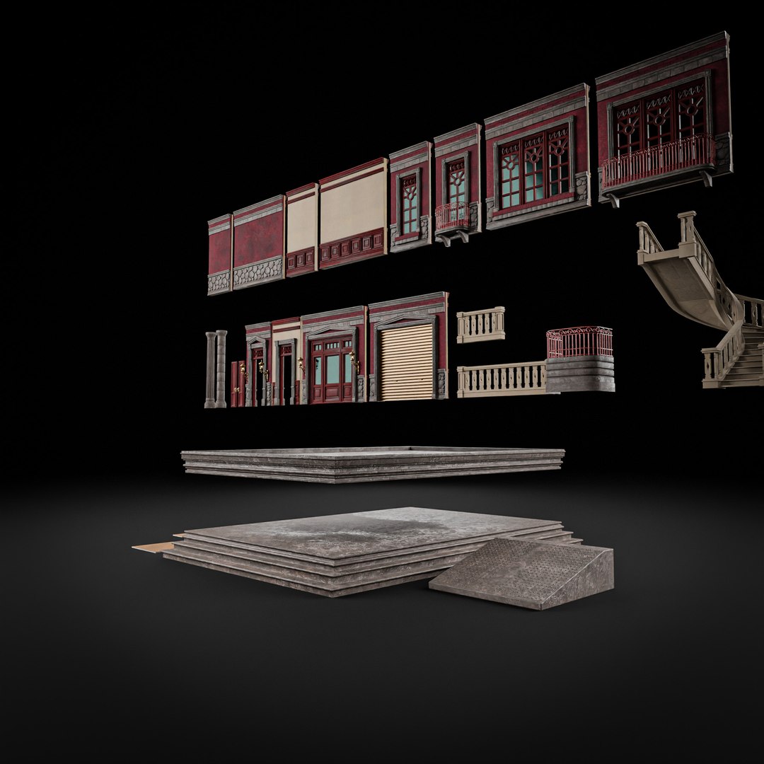 3D MODULAR BUILDING WITH INTERIOR KITBASH 05 - TurboSquid 2264957