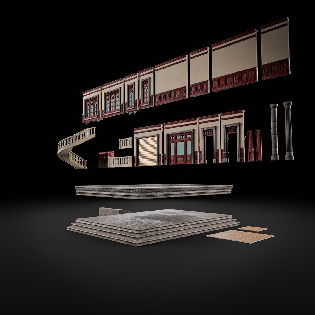 3D MODULAR BUILDING WITH INTERIOR KITBASH 05 - TurboSquid 2264957