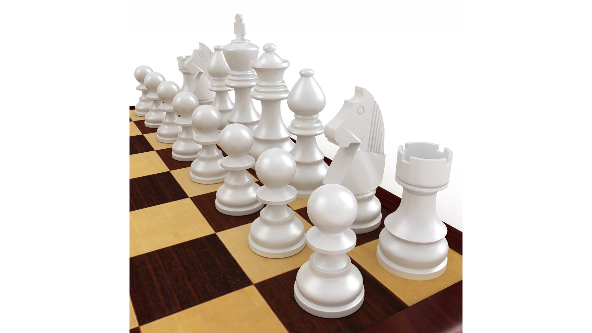 3D Model Realistic Wooden Chess - TurboSquid 2010880