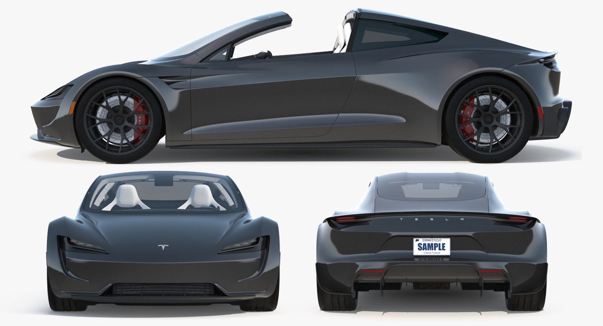 Tesla cars big roadster model - TurboSquid 1285539
