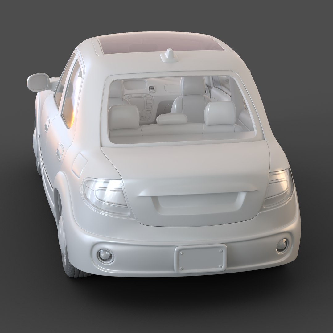 Cartoon Sedan Car 3D Model - TurboSquid 1966545
