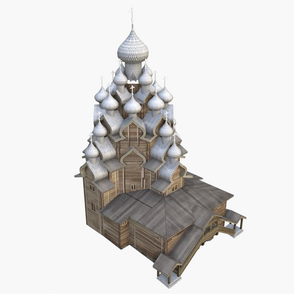 3D model Orthodox wooden church with domes - TurboSquid 2013464