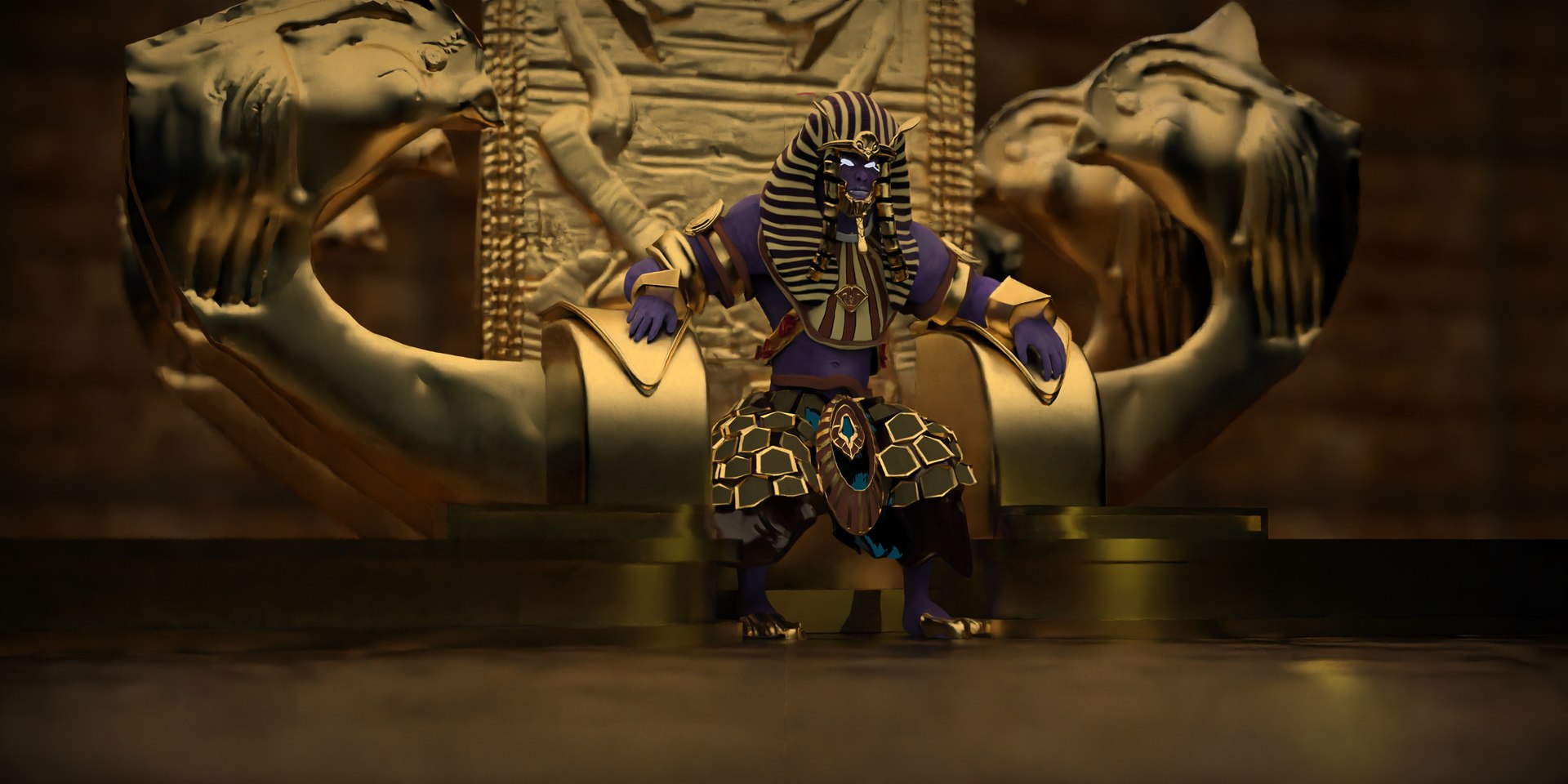3D Cheapest Rigged Low Poly Pharoh Sitting On His Throne - TurboSquid ...
