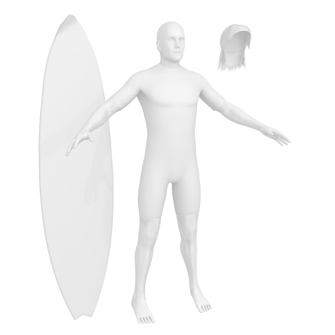 Rigged surfer 3D model - TurboSquid 1326759