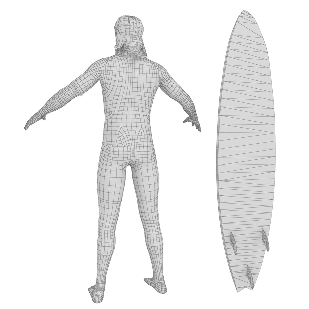 Rigged surfer 3D model - TurboSquid 1326759