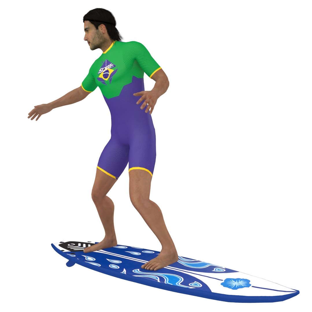 Rigged surfer 3D model - TurboSquid 1326759
