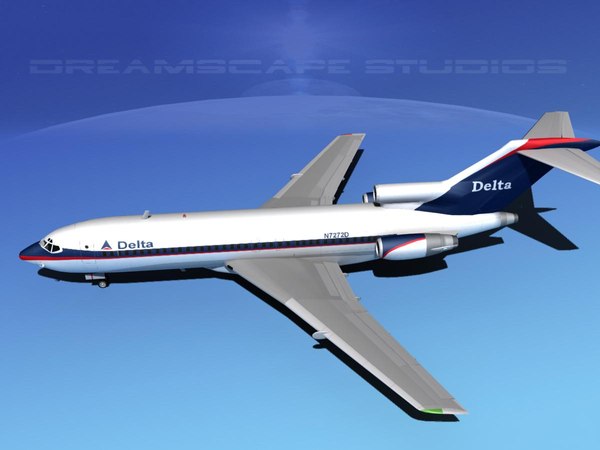 airline boeing 727 727-100 3d model