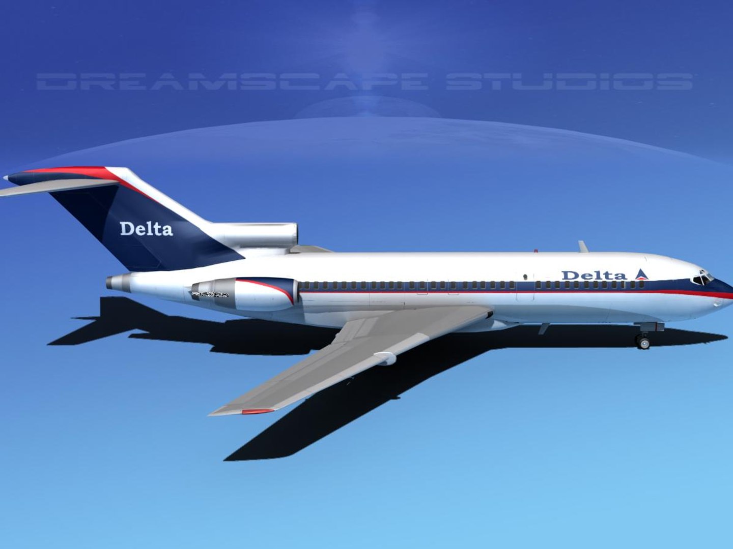 Airline Boeing 727 727-100 3d Model