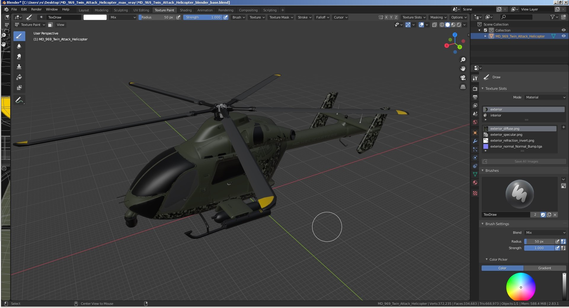3D md 969 twin attack helicopter model - TurboSquid 1621680