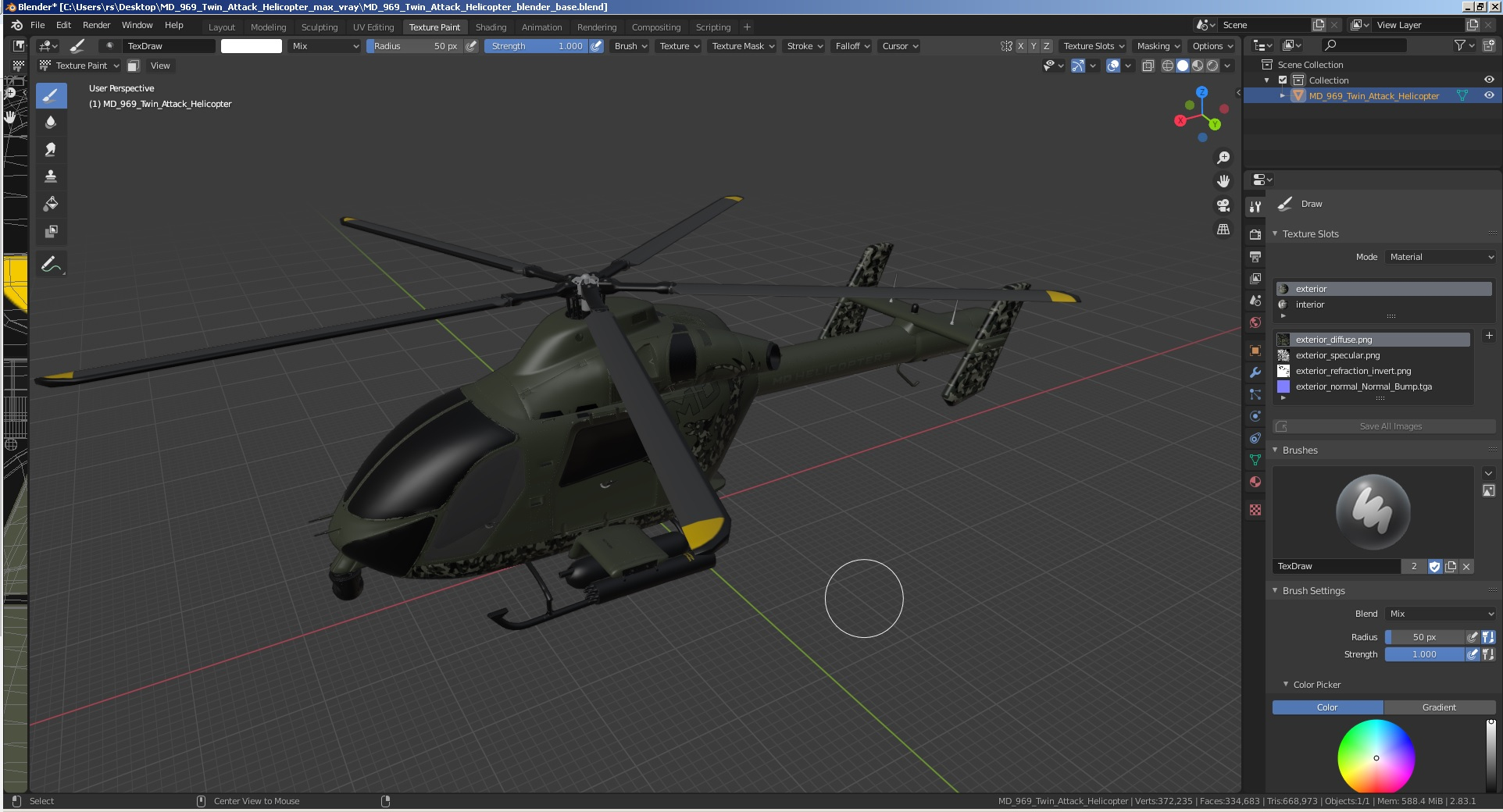 3D md 969 twin attack helicopter model - TurboSquid 1621680