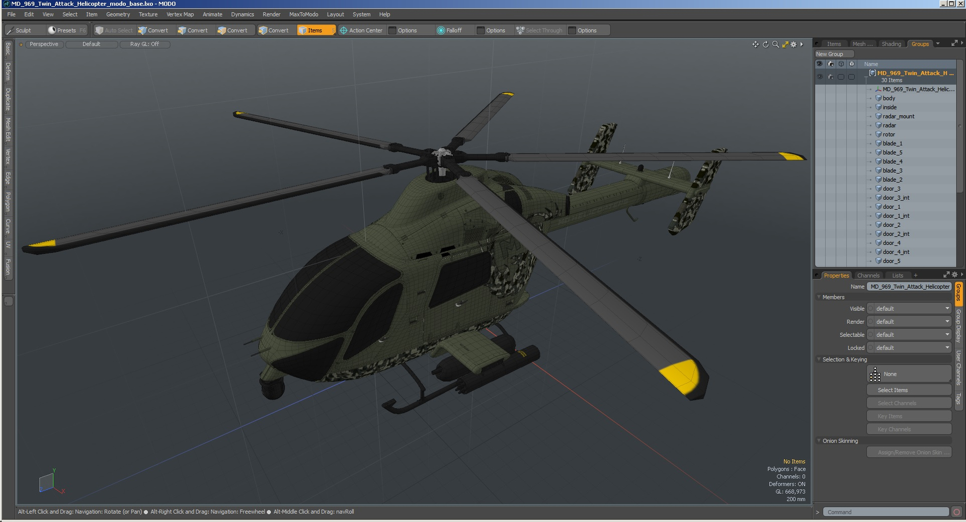 3D md 969 twin attack helicopter model - TurboSquid 1621680