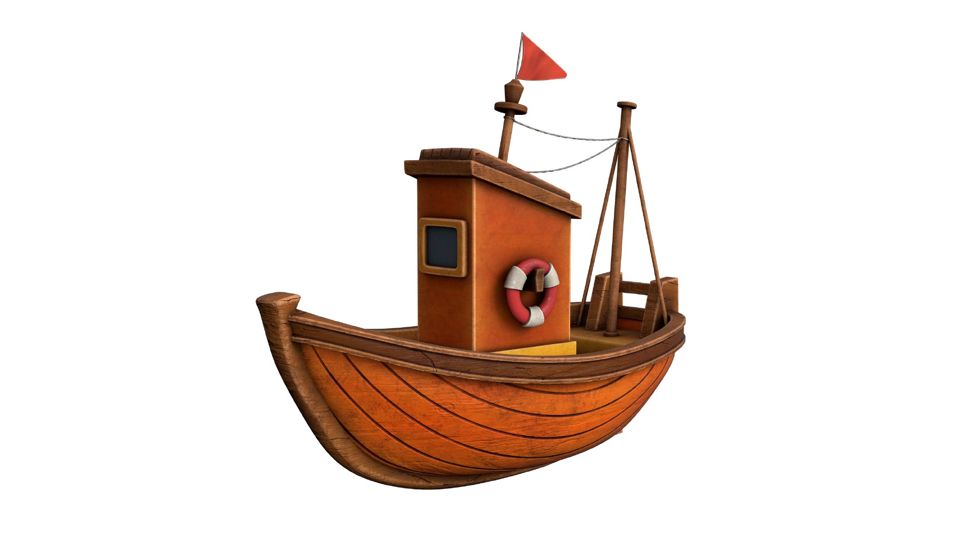 3D Cartoon Boat model - TurboSquid 2132967