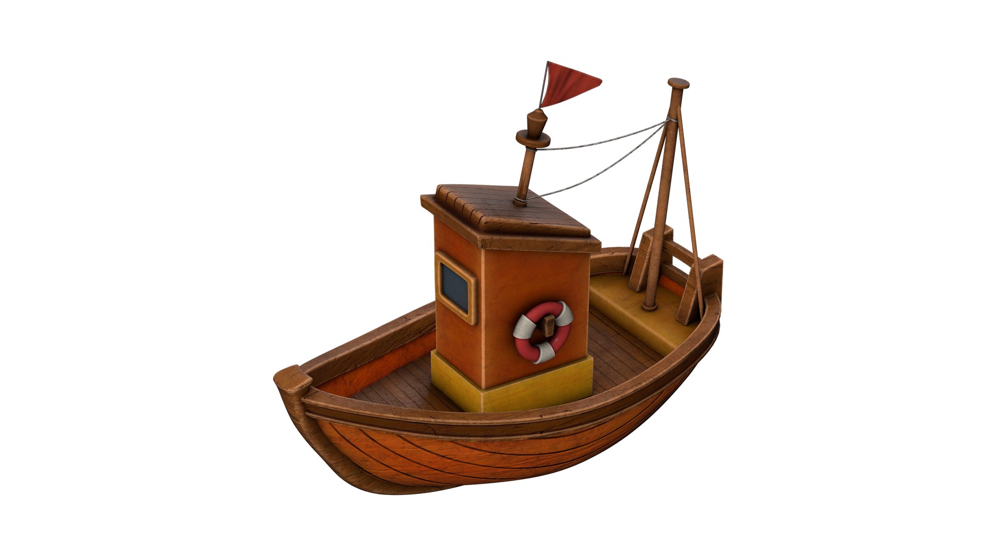3D Cartoon Boat Model - TurboSquid 2132967