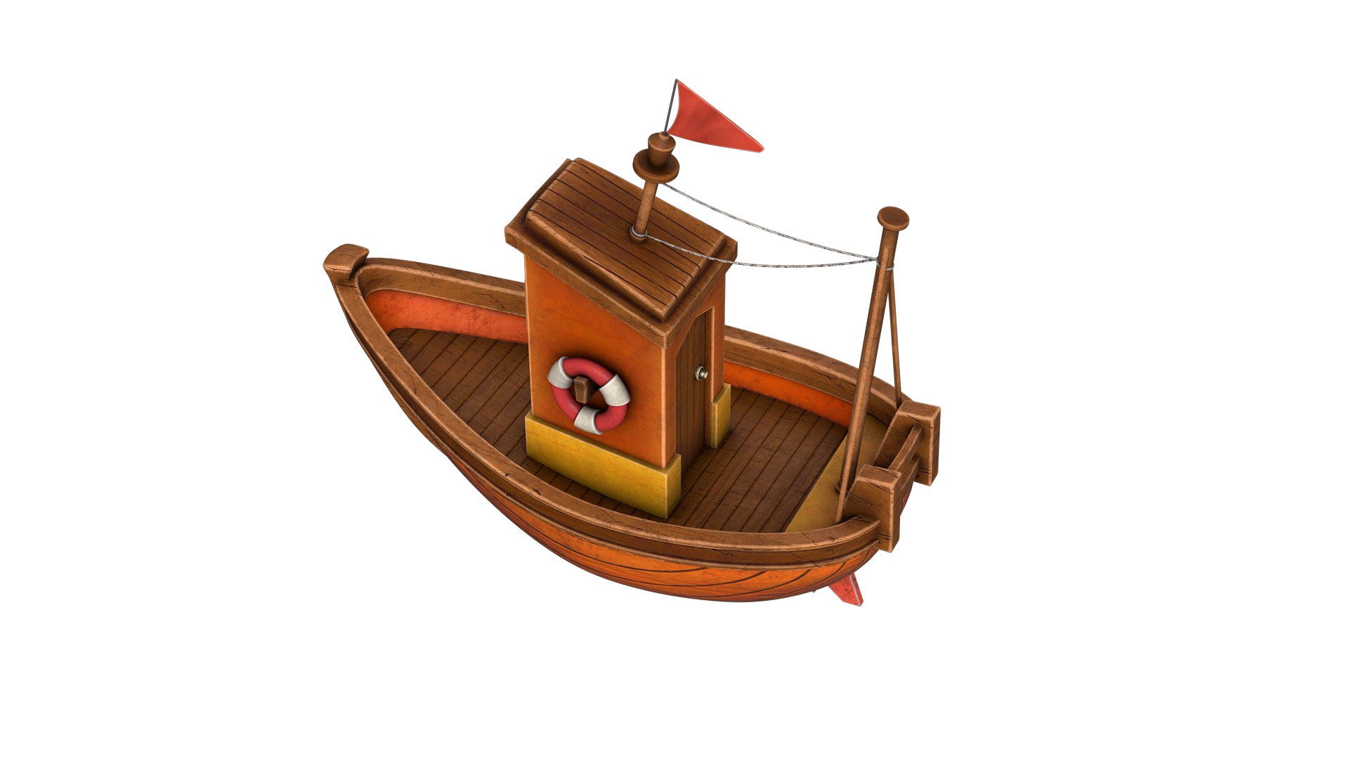 3D Cartoon Boat Model - TurboSquid 2132967