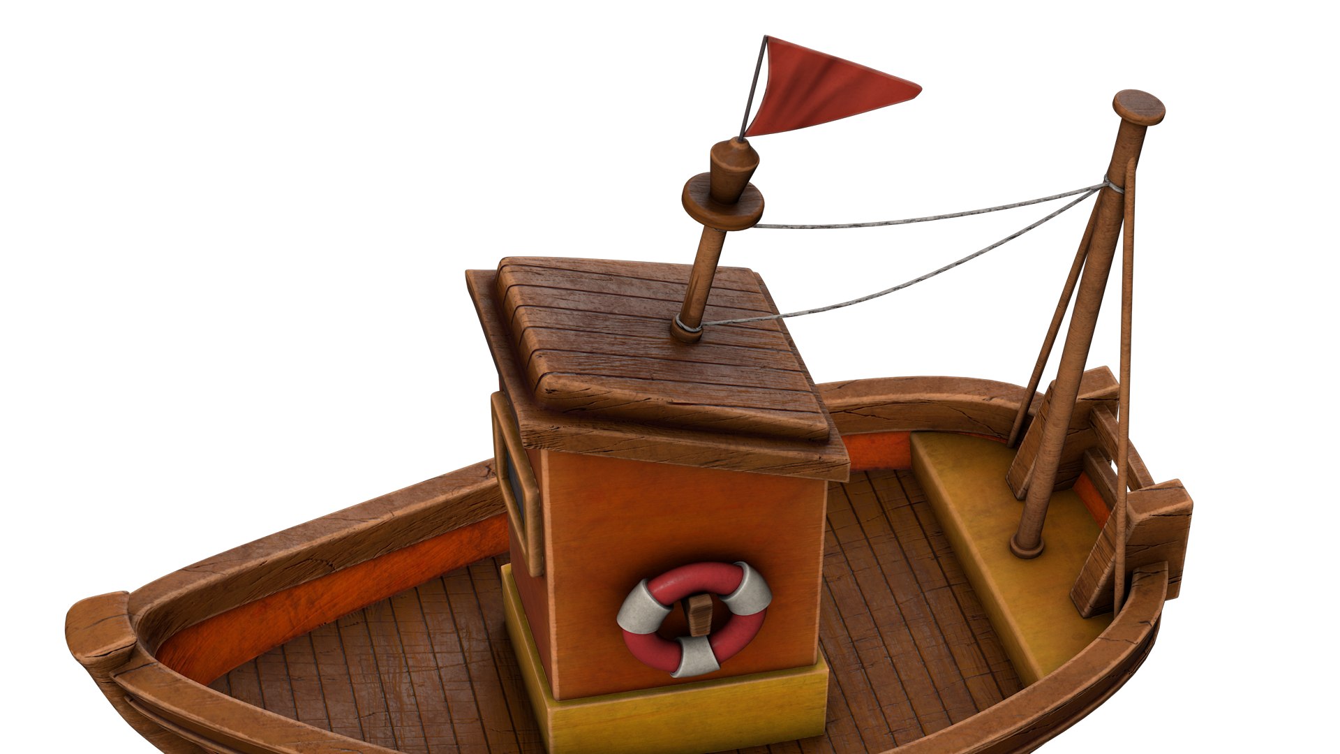 3D Cartoon Boat model - TurboSquid 2132967