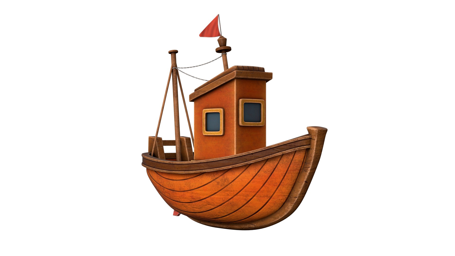 3D Cartoon Boat Model - TurboSquid 2132967