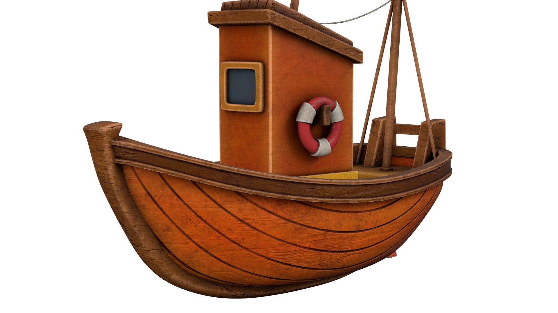 3D Cartoon Boat Model - TurboSquid 2132967