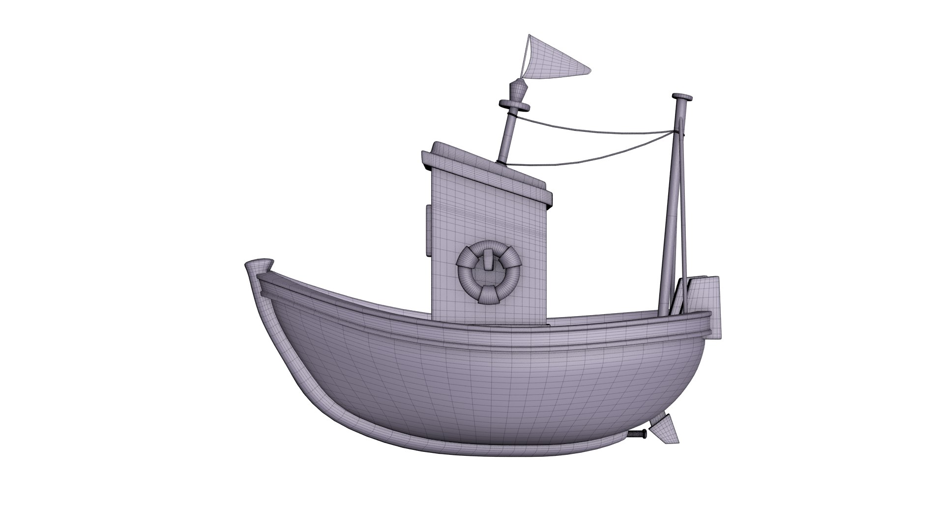 3D Cartoon Boat Model - TurboSquid 2132967