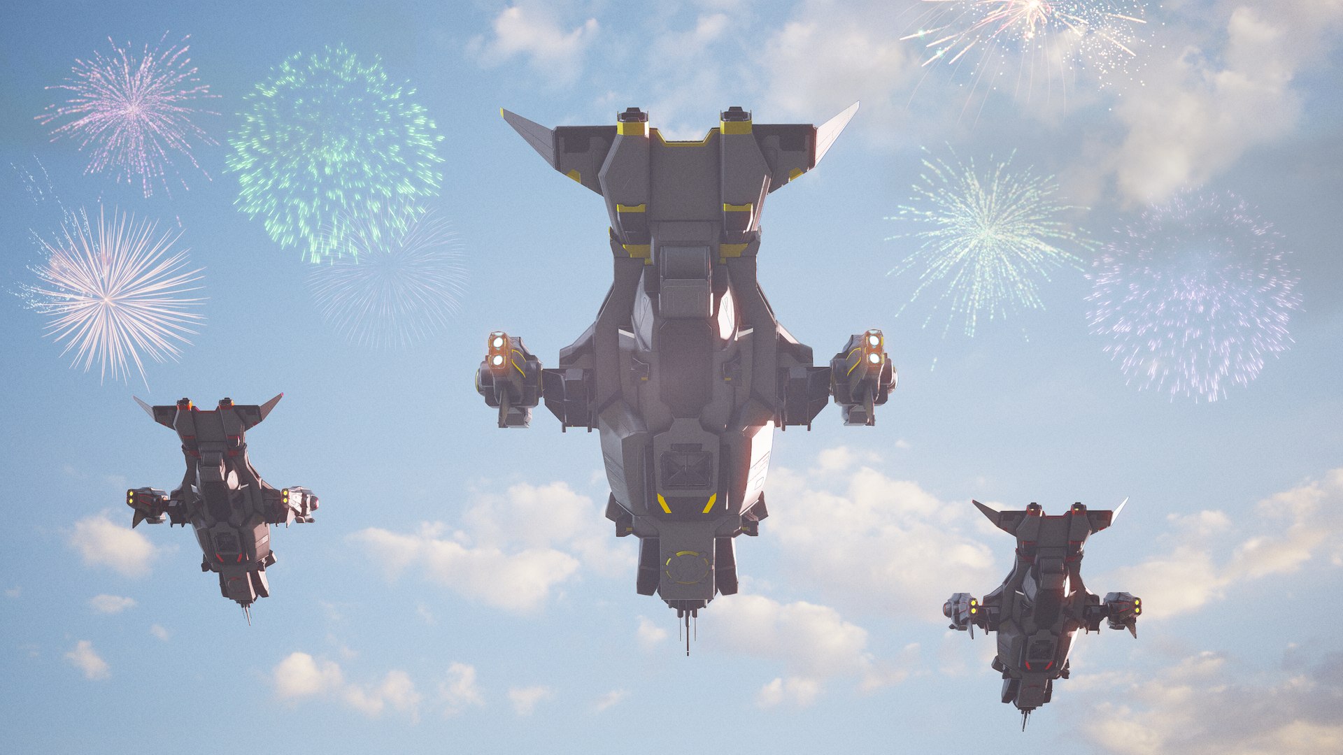 3D Gunship Spaceship Rigged Battlecruiser - TurboSquid 1641080