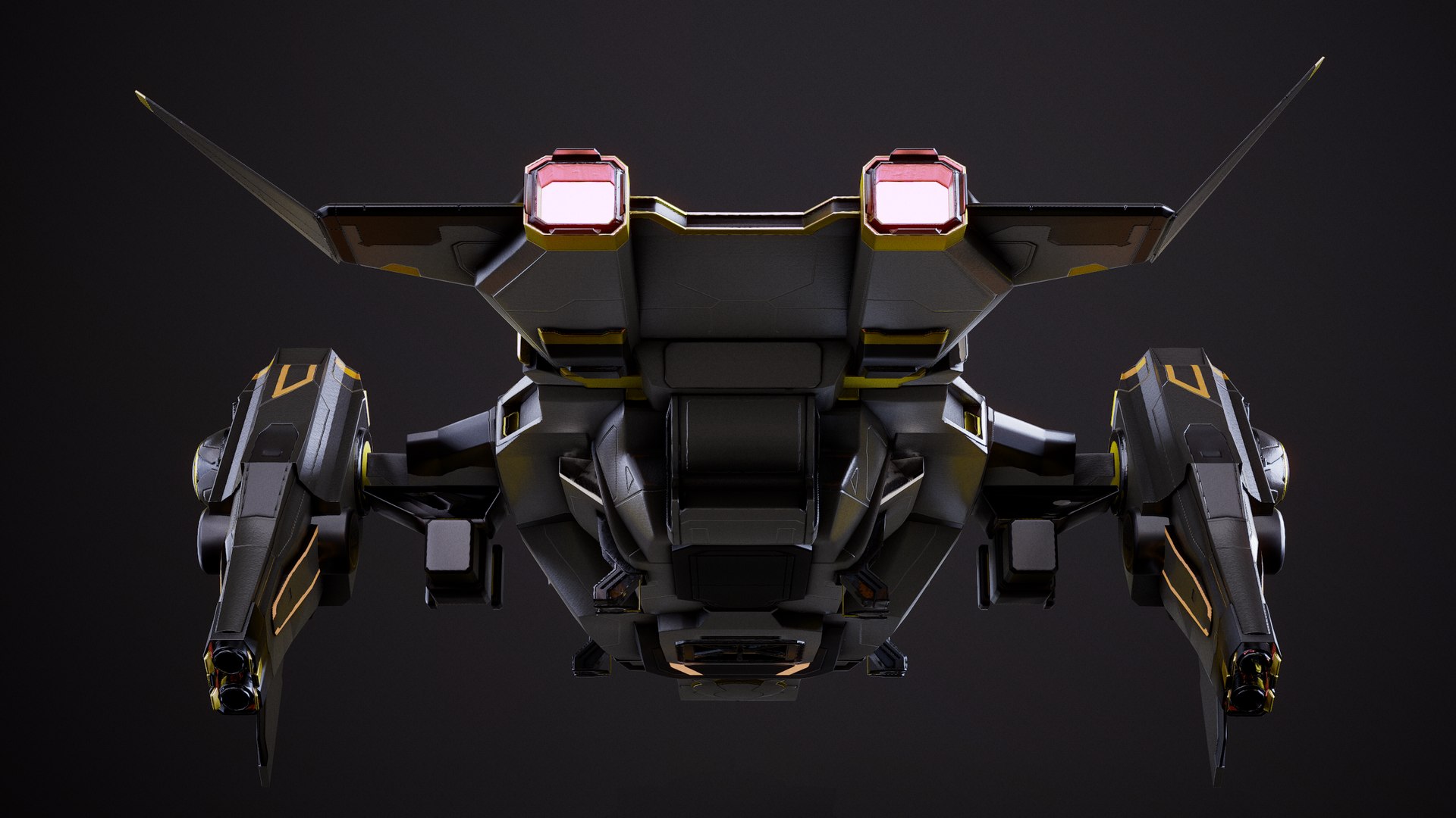 3D gunship spaceship rigged battlecruiser - TurboSquid 1641080