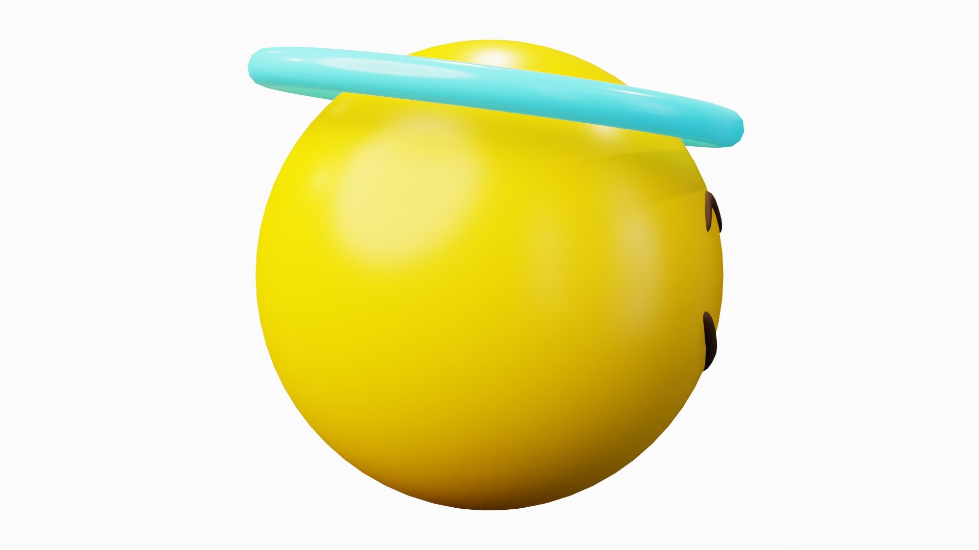 Smile Angelic Halo yellow ball Emoji or Smiley 3D - TurboSquid 2112511
