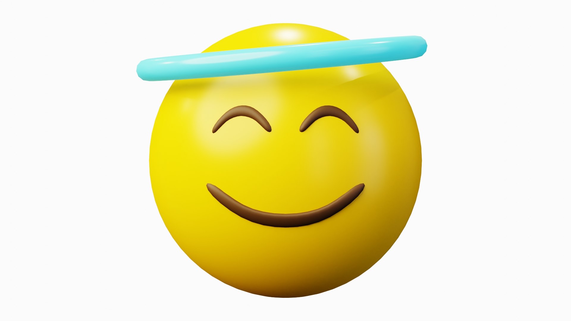 Smile Angelic Halo yellow ball Emoji or Smiley 3D - TurboSquid 2112511