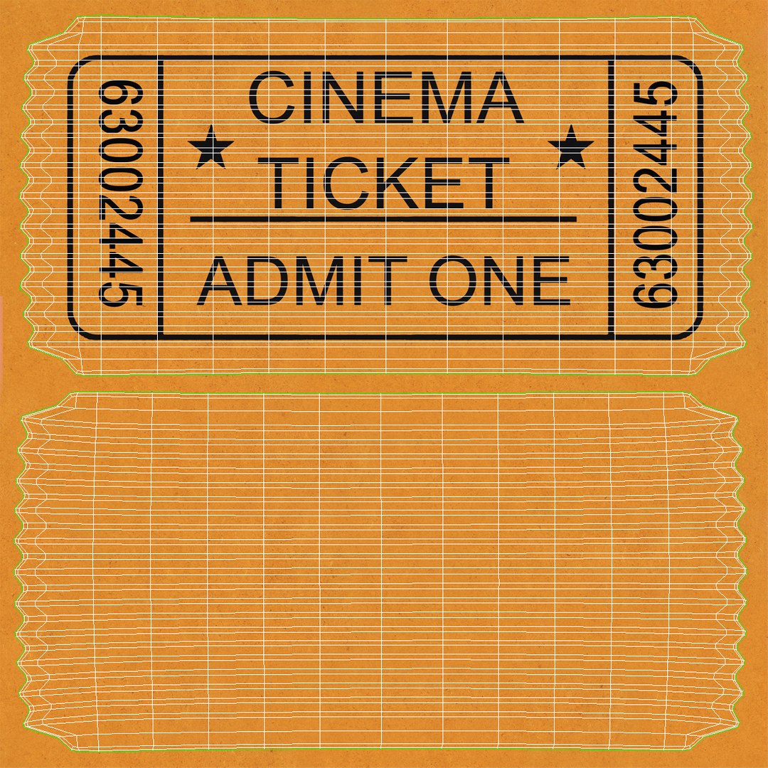 Ticket Realistic 3d Model