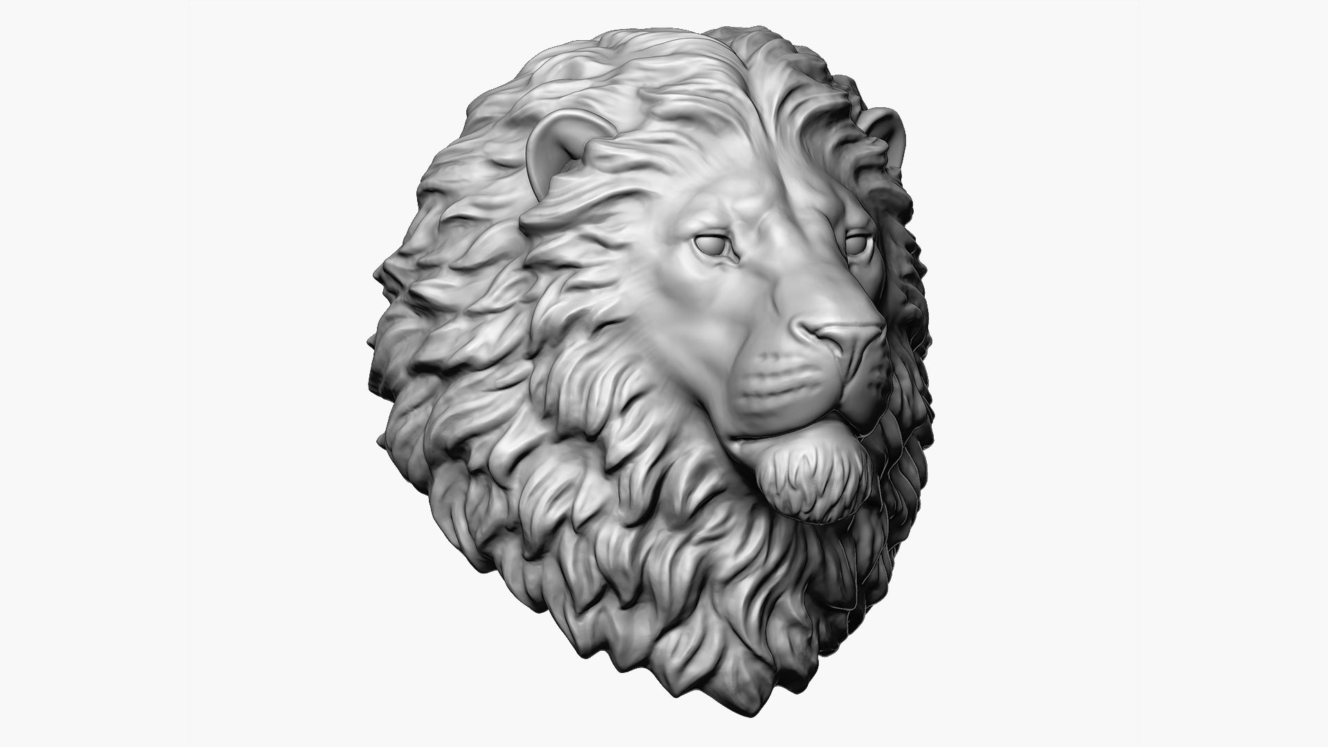 Calm Lion Head Sculpture Round Base 3D Model - TurboSquid 1722212