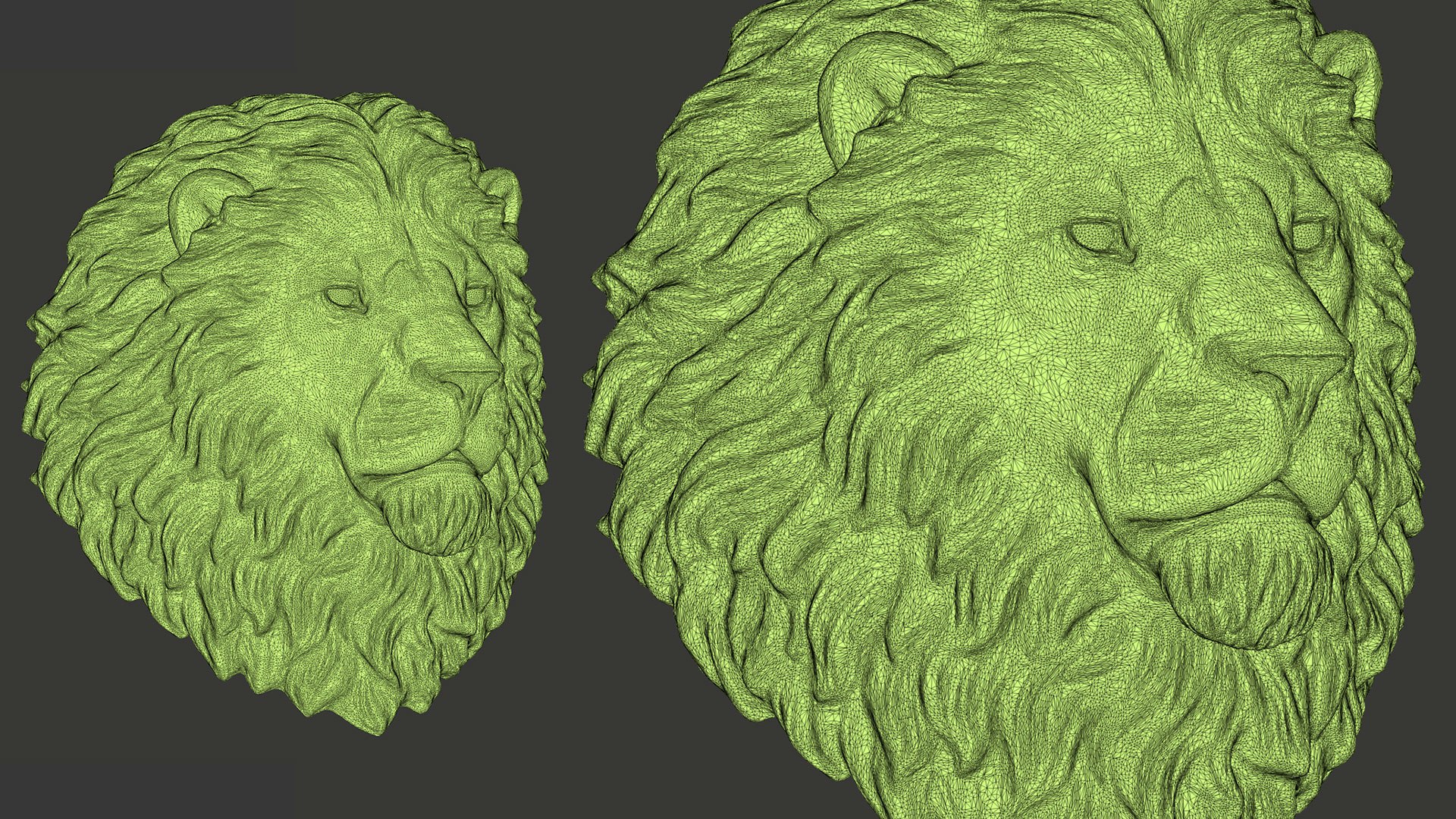 Calm Lion Head Sculpture Round Base 3D Model - TurboSquid 1722212