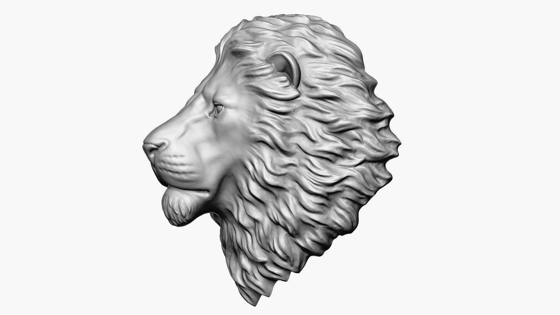 Calm Lion Head Sculpture Round Base 3D Model - TurboSquid 1722212