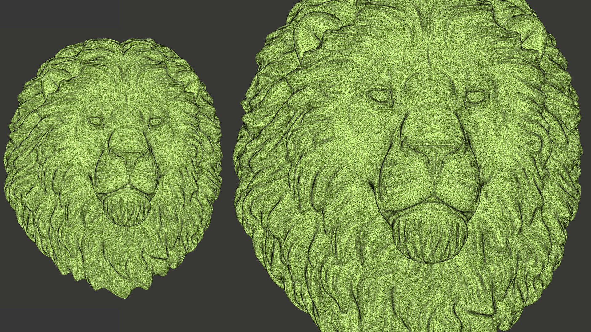Calm Lion Head Sculpture Round Base 3D Model - TurboSquid 1722212