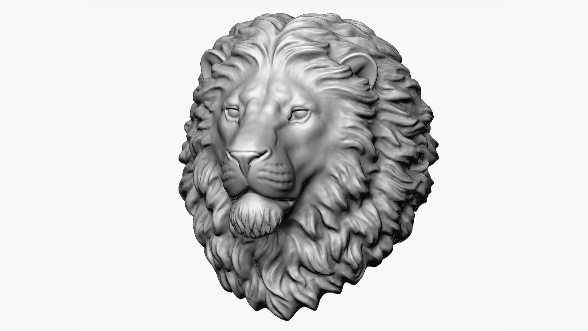 Calm Lion Head Sculpture Round Base 3D Model - TurboSquid 1722212