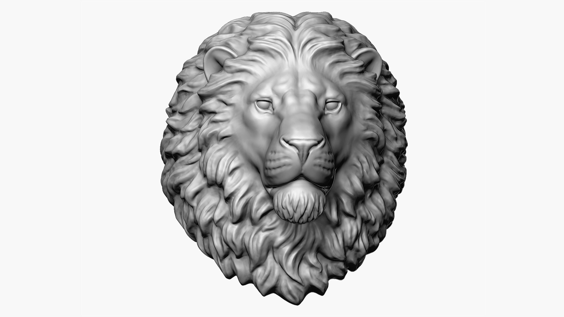 Calm Lion Head Sculpture Round Base 3D Model - TurboSquid 1722212