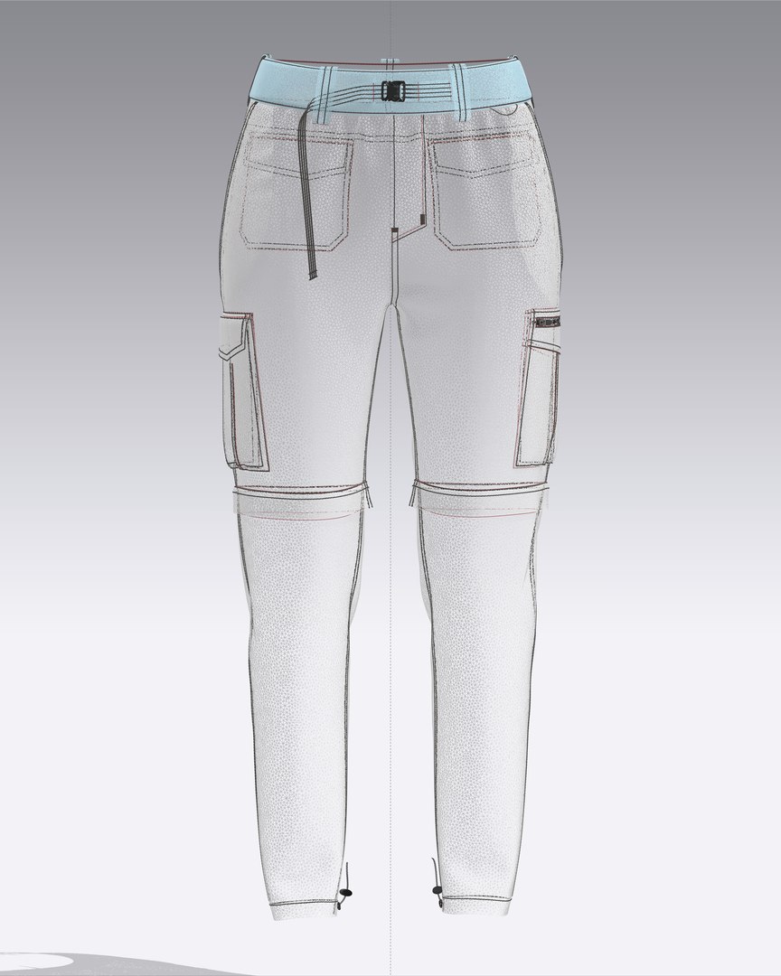 Ladies Zip Pocket Pant 3D Model - TurboSquid 1981829