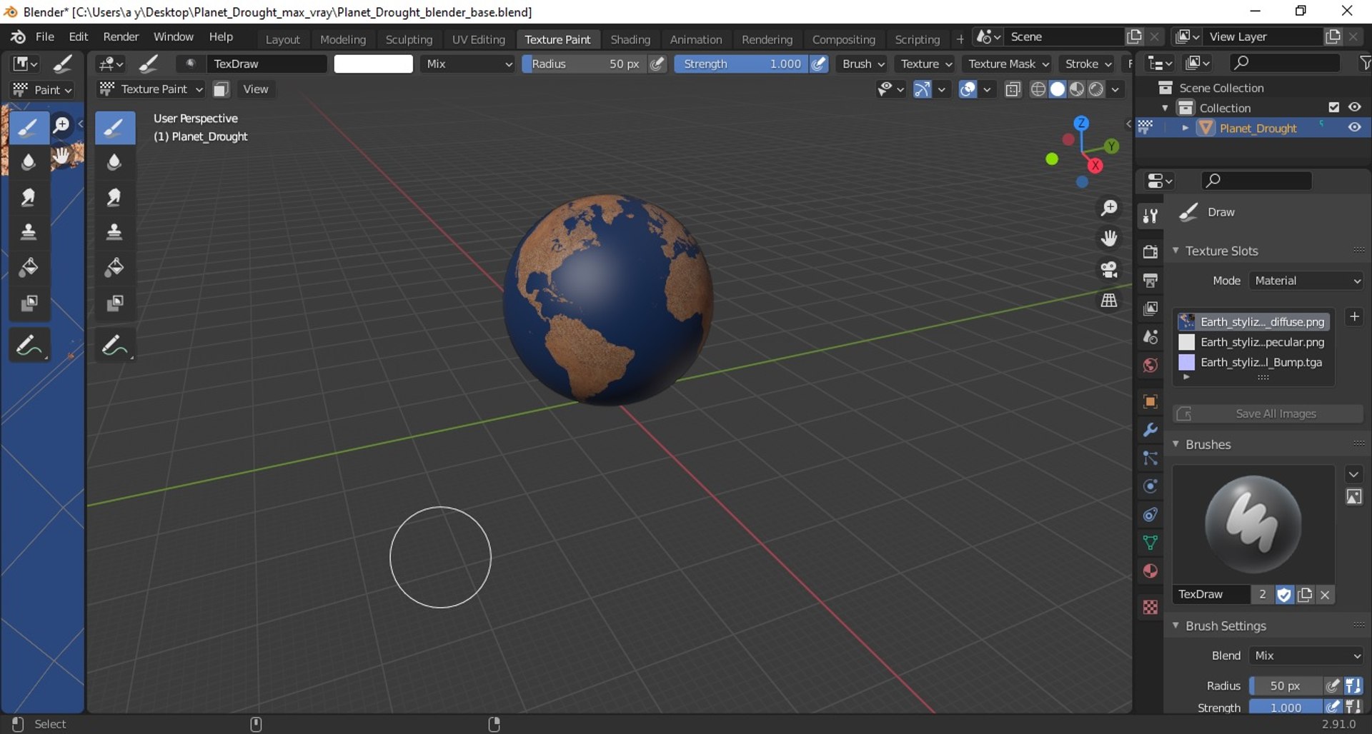 3D planet drought earth world - TurboSquid 1697779