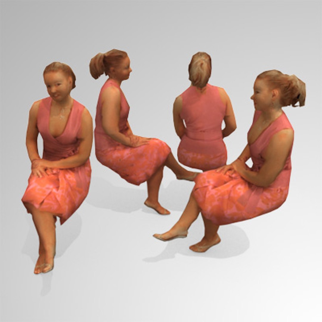 People Seated Person 3d Model