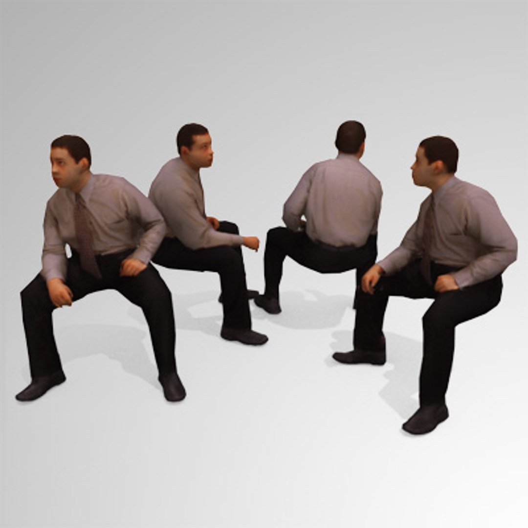 People Seated Person 3d Model