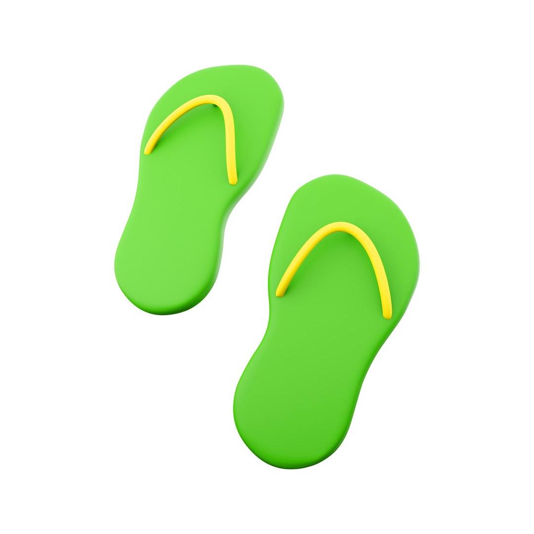 3d Green Sandals Icon 3D Model - TurboSquid 2066046