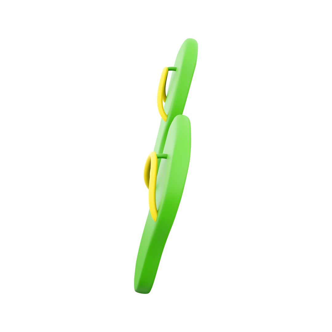 3d Green Sandals Icon 3D Model - TurboSquid 2066046