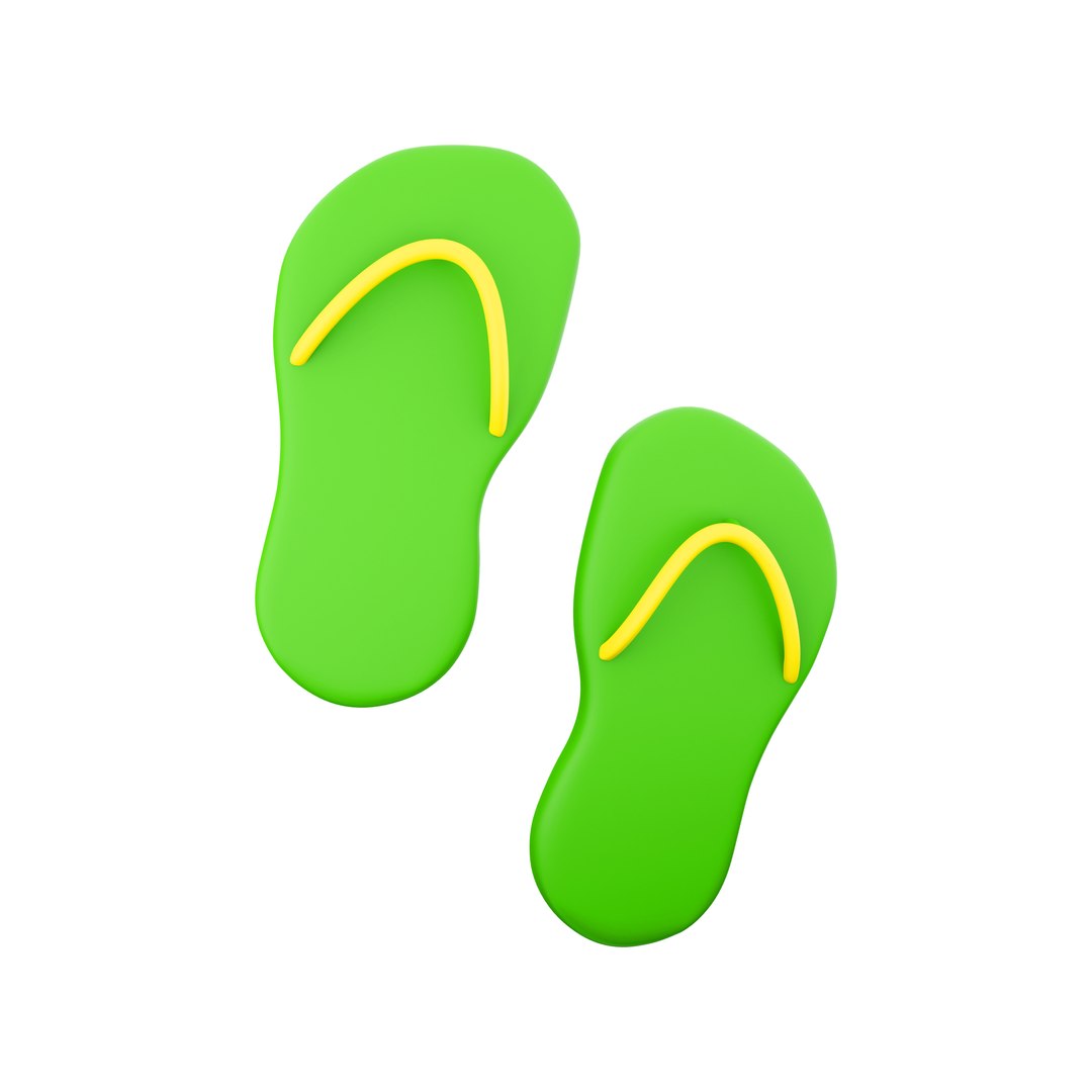 3d Green Sandals Icon 3D Model - TurboSquid 2066046