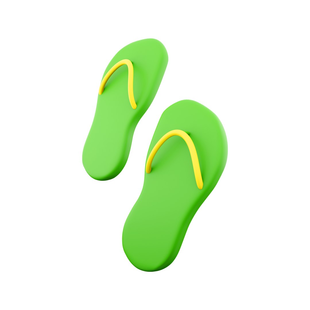 3d Green Sandals Icon 3D Model - TurboSquid 2066046