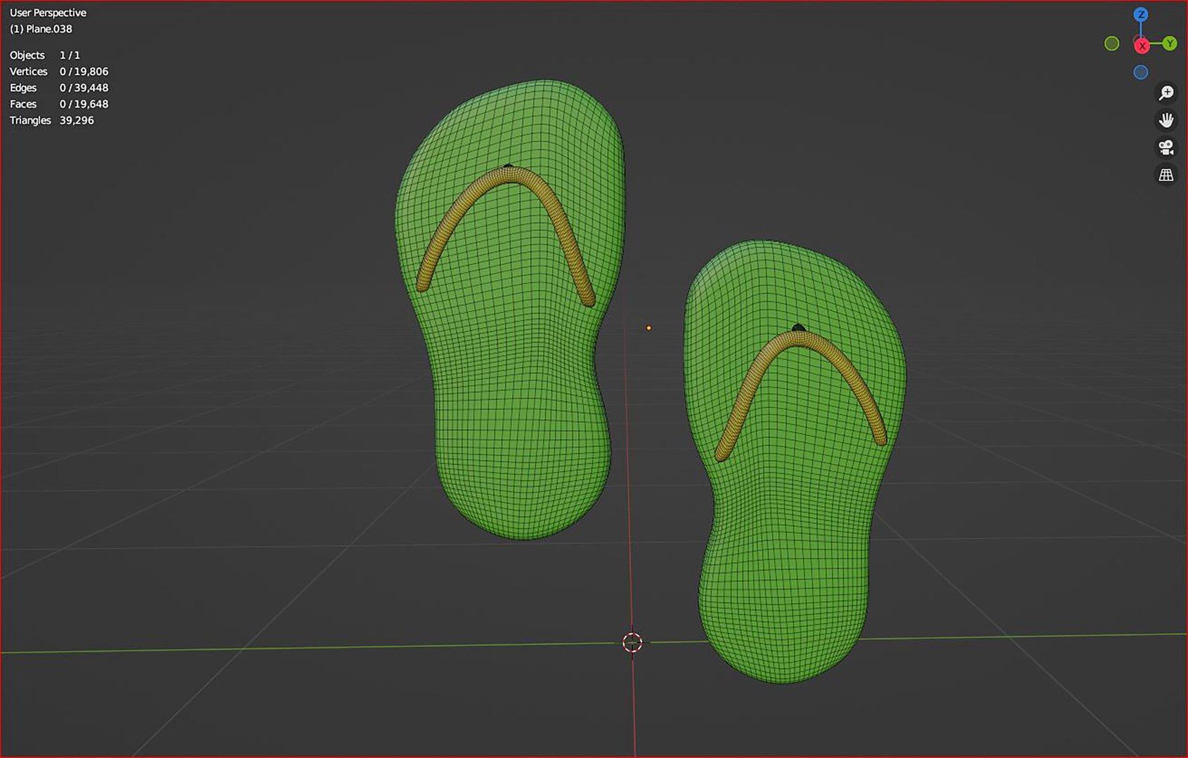3d Green Sandals Icon 3D Model - TurboSquid 2066046