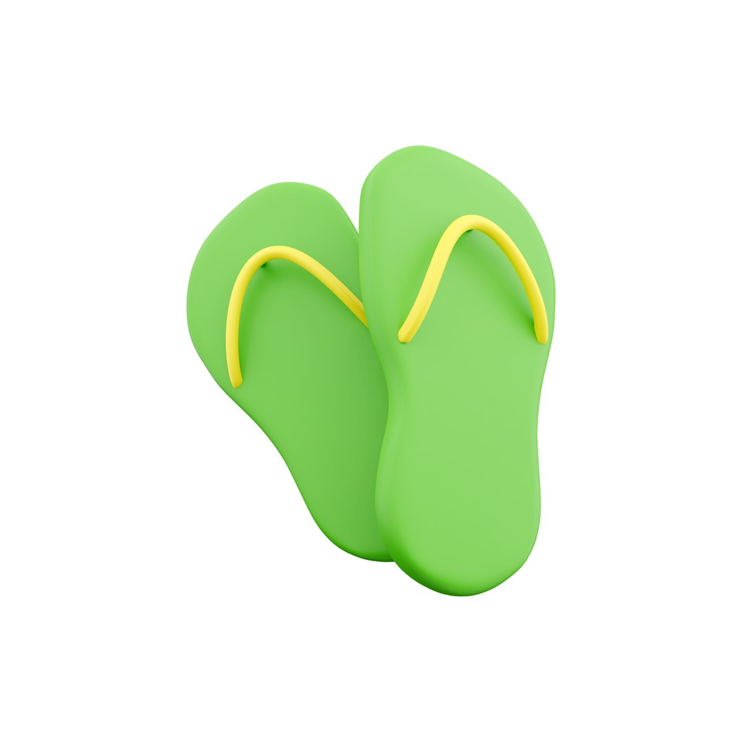 3d Green Sandals Icon 3D Model - TurboSquid 2066046