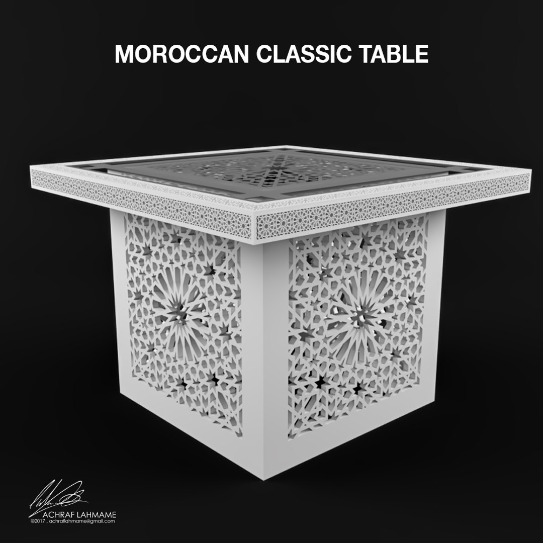 3D Model Moroccan Table Classic - TurboSquid 1225096