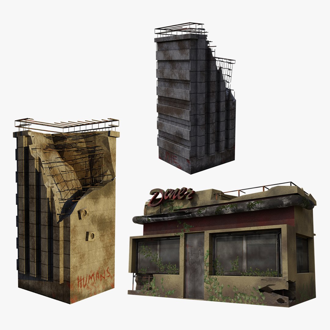 Post Apocalyptic Buildings 4K Model - TurboSquid 2019072