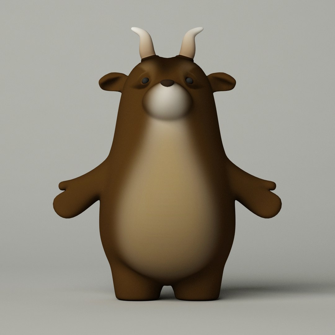 3d Toon Goat Model
